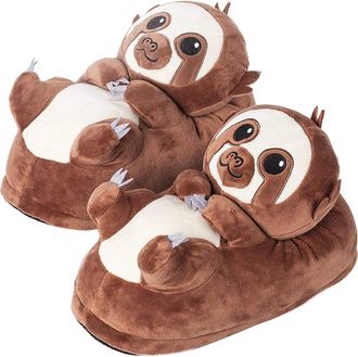 Corimori S&uuml;&szlig;e Pl&uuml;sch Hausschuhe (10+ Designs) Faultier Henry Slipper Einheitsgr&ouml;&szlig;e 25-33,5 Unisex Pantoffeln Braun