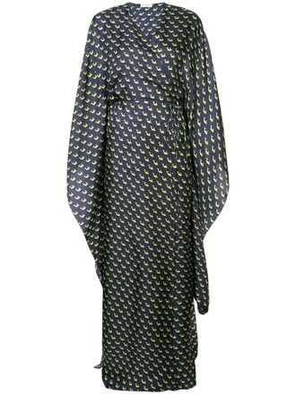 Vionnet Wickelkleid mit Print - Blau