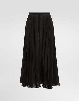 Dolce & Gabbana Rock Aus Chiffon - Frau Collection Schwarz Seide 38