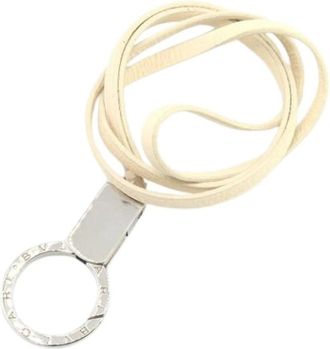 Bulgari unisex, Pre-owned, Beige, Taille: ONE Size Porte-cl&eacute;s en cuir Pre-owned