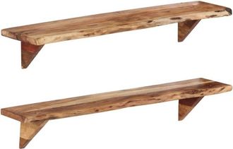 vidaXL Vidaxl - tag&egrave;res murales 2 pcs 110x20x18 cm bois massif dacacia