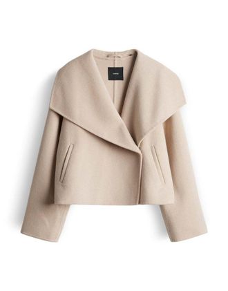 someday Wolljacke NARIA Regular mit breitem Schalkragen leicht ausgestellt geschnitten, gek&auml;mmte Oberfl&auml;che