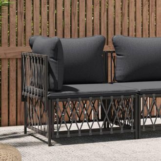 vidaXL Canap&eacute; dangle de jardin avec coussins anthracite tissu tiss&eacute; Vidaxl