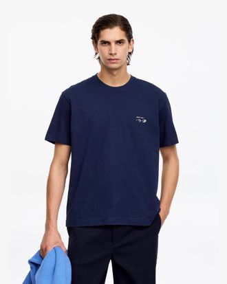Arket CAF&Eacute; T-Shirt Mit Print -Blau