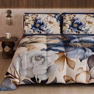 Petti Artigiani Italiani Petti Artigiani Italiani - Winter-Steppdecke, Winter-Steppdecke, Einzelsteppdecke, doppelseitig, einfarbig und Digitaldruck mit Blumenmuster 04 300, 1