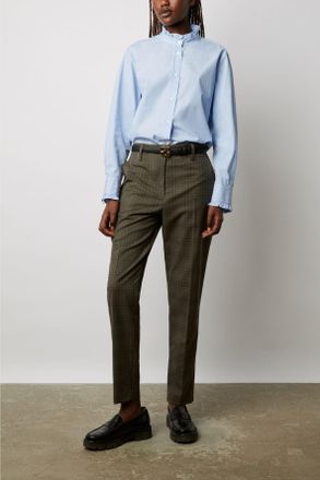 Gerard Darel Pantalon de tailleur &agrave; carreaux Prince-de-galles - EDELWEISS - Marron