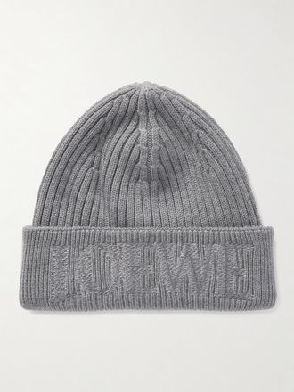 Loewe Beanie Aus Wolle Mit Stickerei - Grau