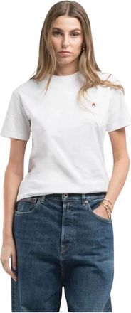Replay Femme, Tops, Blanc, Taille: 40 FR T-shirt en coton &agrave; manches courtes et col rond