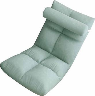 CHICIRIS HEEPDD Chaise de canap&eacute; Pliante avec Support Dorsal, Chaise de Jeu au Sol R&eacute;glable en Flanelle, Cadre en M&eacute;tal, Conception &agrave; 8 Grilles, pour la Relaxa