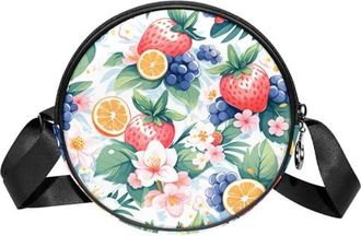 Generic Sac &agrave; bandouli&egrave;re rond pour femme, petit sac &agrave; bandouli&egrave;re avec fermeture &eacute;clair, bretelles r&eacute;glables, style d&eacute;contract&eacute;, pour femmes et filles