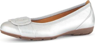 Gabor Damen Klassische Ballerinas, Frauen Flats,Slip-ons,Freizeitschuhe,sportlich,Ballerinen,Halbschuhe,Sommerschuhe,flach,Silber,37 EU / 4 UK