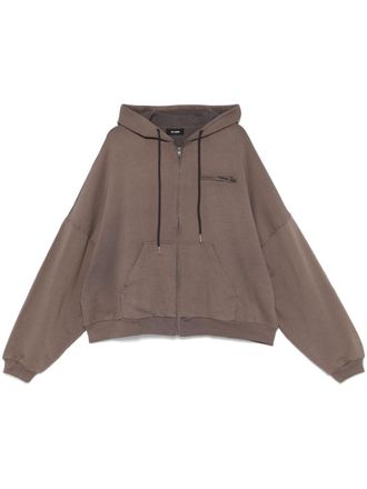 Willy Chavarria hoodie &agrave; fermeture zipp&eacute;e - Marron