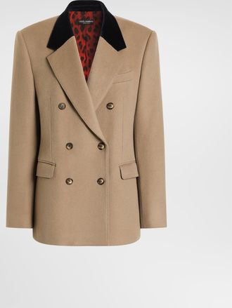 Dolce & Gabbana Jacke Aus Kaschmir Mit Doppelreihiger Knopfleiste - Frau Blazer Beige 44