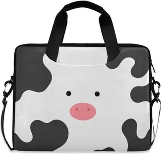 Alaza Sac pour ordinateur portable de 40,6 &agrave; 15,6 pouces - Motif visage dours bleu - Pour homme et femme - Pour &eacute;tudiants, travail, voyage, Vache A26088, Ta