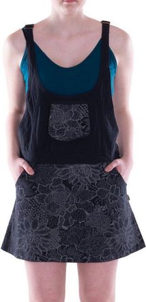 vishes Sommerkleid Damen Mini-Kleid Baumwolle Paisley Latzkleid mit Taschen Alternative Bekleidung, Ethno, Hippie, Retro Style