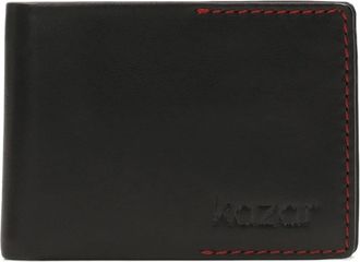 Kazar Kleine schwarze Herrengeldb&ouml;rse mit rotem Faden - - Accessories - Herren - Schwarzk - ONE SIZE
