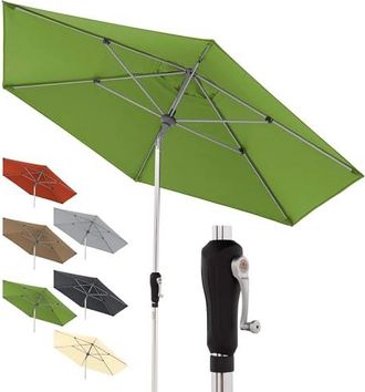 Doppler Sonnenschirm für den Garten SL-AZ Auto Tilt 275 cm Fresh Green I Gartenschirm knickbar I Kurbelschirm mit UV-Schutz 80+ I Kurbelschirm aus Aluminium I