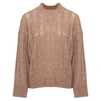 PESERICO Pullover aus Alpakawolle mit Perforation - - Knitwear - Damen - Beige - S
