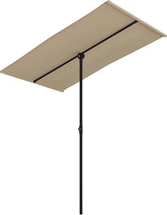 vidaXL Parasol de Jardin avec Mât en Aluminium, Pare-soleil de Patio, Abri de Soleil, Parasol de Terrasse Extérieur, 180x110 cm Taupe