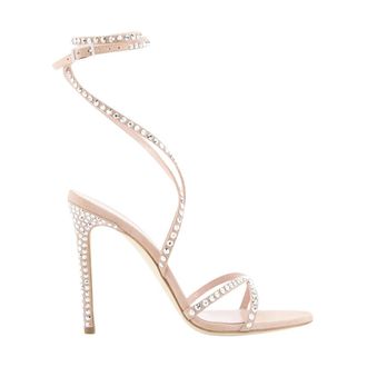 PARIS TEXAS Rosa Leder Sandalen mit Kristallen - - Shoes - Damen - Rosa - 40 1/2 EU