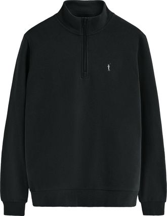 Polo Club Sweatshirt schwarz mit halbem Rei&szlig;verschluss und Rigby Go-Logo
