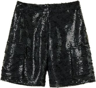 Twin-Set Shorts mit Paillettenverzierung - Schwarz