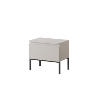 Selsey Nachttisch Beistellschrank Beistelltisch Nachtschrank Mit Schublade Beige Schwarze Beine Bemmi