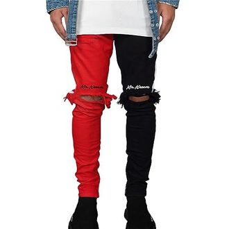 Generic Pantalon cargo l&eacute;ger pour homme, en serg&eacute; extensible, coupe d&eacute;contract&eacute;e, devant plat, 2026, Rouge, 3XL