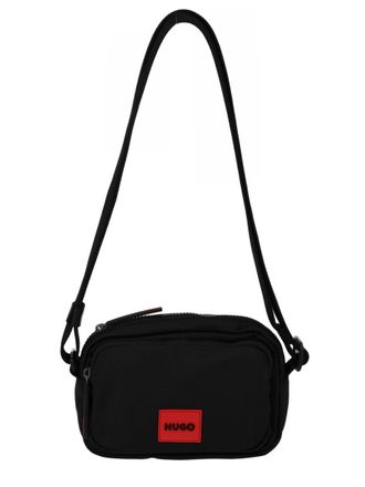 HUGO BOSS Logo-Embossed Recycled Polyester Shoulder Bag - Black