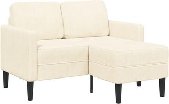 vidaXL 2-Sitzer-Sofa mit Chaiselongue L-Form Creme 125 cm Leinen - Vidaxl