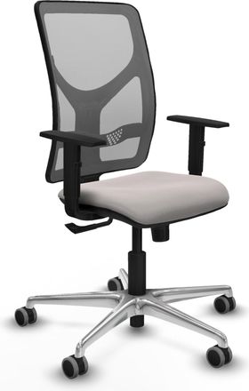 Piqueras y Crespo Sch&ouml;ner Schreibtischstuhl mit 1D-Armlehnen, h&ouml;henverstellbare Lendenwirbelst&uuml;tze, ausgestattet mit 3 Positionen und Schneideschaum, Grau/Wei&szlig;