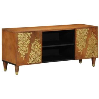 vidaXL Vidaxl - TV-Schrank mit Regal Braun 105 x 33,5 x 46 cm Massivholz Mango
