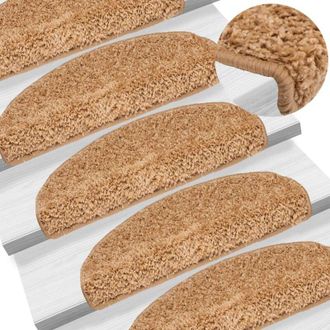 vidaXL Vidaxl - Tapis descalier 15 pcs beige 65x21x4 cm
