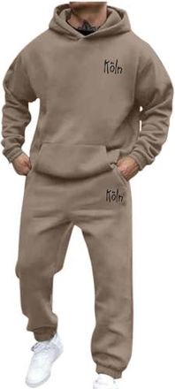 Generic Surv&ecirc;tement pour homme - 2 pi&egrave;ces - En coton - Baggy chaud - Confortable - Sweat &agrave; capuche et pantalon de jogging - Tenue de loisirs - Fitness - Gym -
