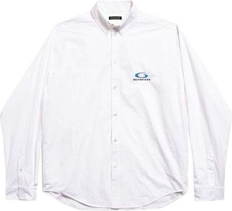 Balenciaga Hemd mit Logo-Stickerei - Weiß