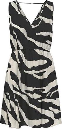 Only Onlnova Life Vis Sara String Dress AOP Robe, Noir, XL Femmes