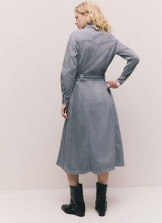 Next Midikleid Maxihemdkleid aus Denim (1-tlg)