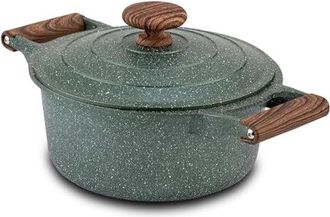 Nava Nava Omega Kasserolle mit Deckel, Aluminiumdruckguss, Antihaftbeschichtung, 20 cm Durchmesser, Grün
