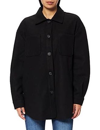 Vila Vila Veste chemise à manches pour femme, Noir, XL