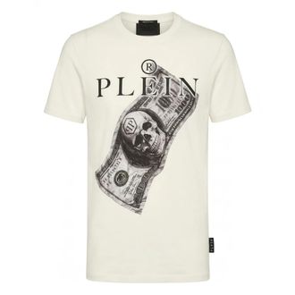 Philipp Plein Jersey T-Shirt Dollar - - Tops - Herren - Wei&szlig; - 2XL