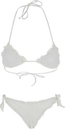 MC2 Saint Barth Femme, Maillots de bain, Blanc, Taille: 42 FR Moon Sangallo Mini Daisy Bikini