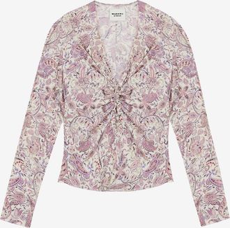 Isabel Marant Top Zekia - Femme - &Eacute;cru-violet - Taille 34 - Marant &Eacute;toile