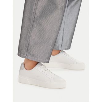 Calvin Klein Sneakers Calvin Klein Chunky Cupsole Lace Up Lth Met YW0YW01948 Wei&szlig;