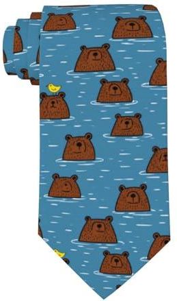 Generic Adorables Ours Bruns Cravates Décontractée Cravates Hommes Polyvalente Cravatte Pour Scolaires Adultes Fêtes