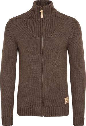 Solid SDPoul Herren Strickjacke Cardigan Grobstrick Pullover mit Stehkragen Baumwollmischung Regular fit, Größe:S, Farbe:Coffee Bean Melange (8973)