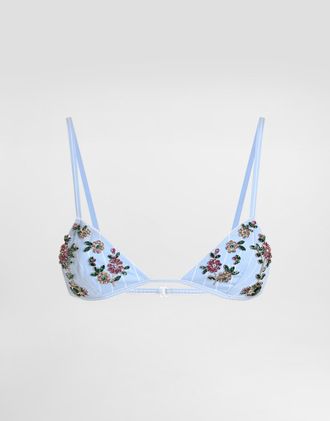 Dolce & Gabbana Striped Poplin Bra With Embroidery - Frau Unterw&auml;sche n/d 3