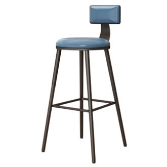 Generic Industrieller Barhocker mit R&uuml;ckenlehne aus PU-Leder, hoher K&uuml;chen-Fr&uuml;hst&uuml;cksstuhl, Schwarze Metallbeine, moderner Barhocker f&uuml;r Esszimmer und Wohnzim