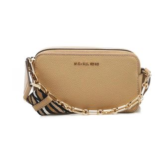 Michael Kors Beige Geh&auml;mmerte Lederhandtasche mit Stoffschultergurt - - Bags - Damen - Braun - ONE SIZE