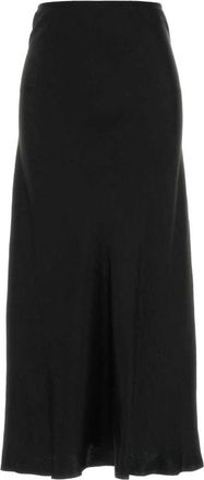 Maison Margiela Femme, Jupes, Noir, Taille: 38 FR Satin Midi Skirt