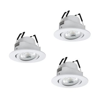 Eglo connect.z Smart-Home 3er-Set LED Einbaustrahler Saliceto-Z, &Oslash; 8,8 cm, flache ZigBee Einbauspots, Matter, App und Sprachsteuerung Alexa, warmwei&szlig;-kaltw